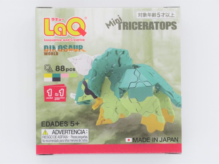 【知育玩具・ブロック】LaQ（ラキュ―）ダイナソーワールド 『ミニ トリケラトプス』をつくってみた！【おもちゃレビュー】｜ありいっちゃんブログ